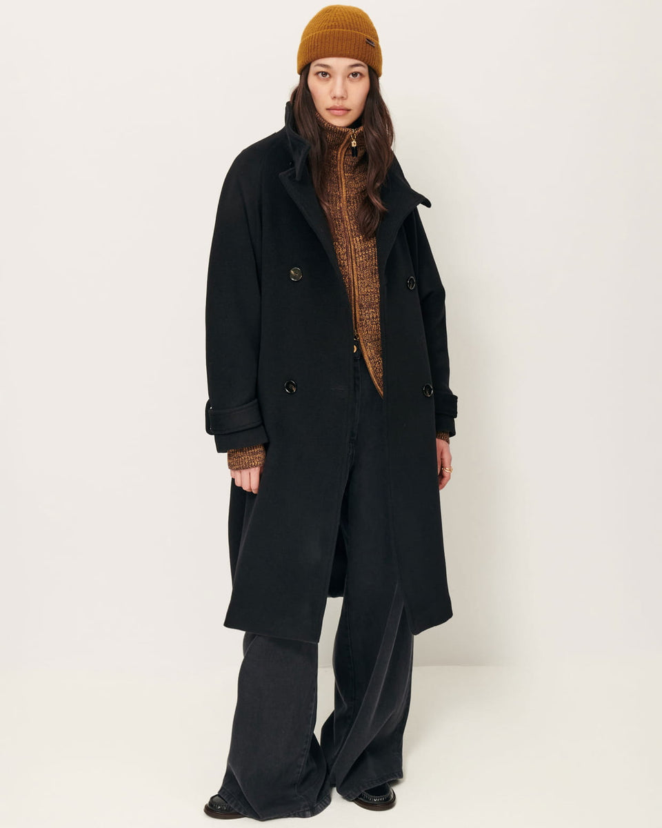 Sessun Bleeckett Mid Length Coat in Black – Tribeca Brighton